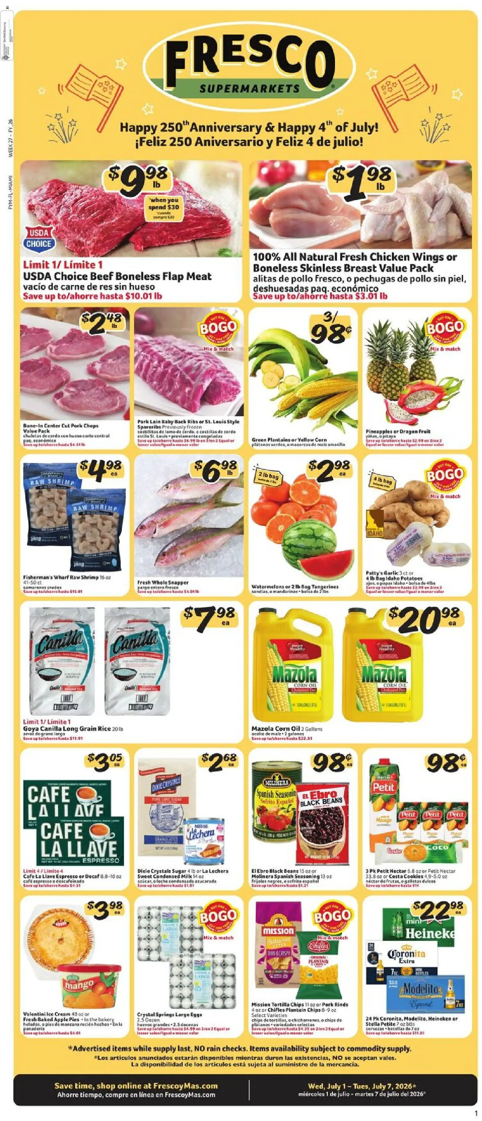 Fresco y Más Weekly Ad from 07/01/2026 >> Flyer