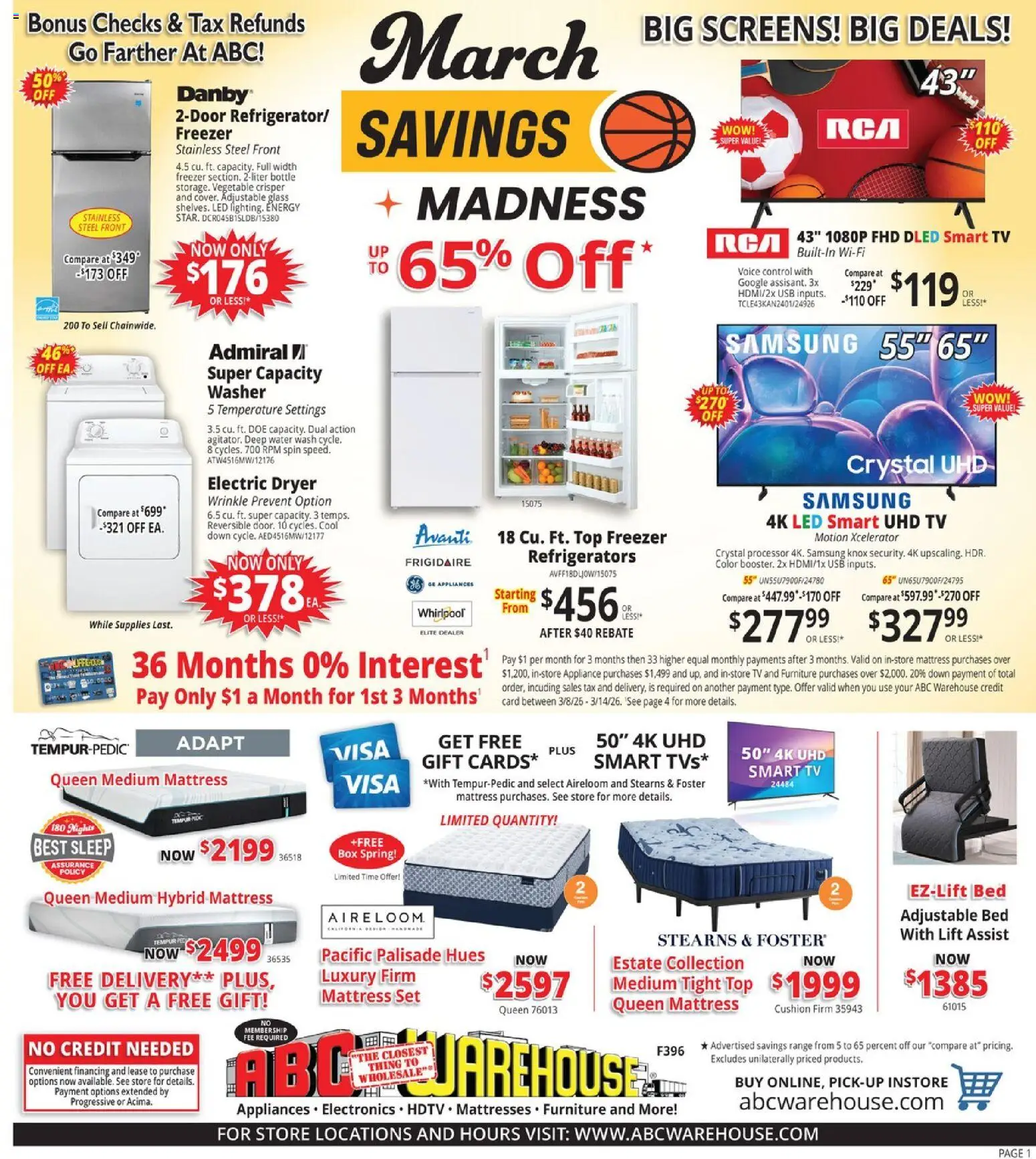 Abc Warehouse Tv Sale