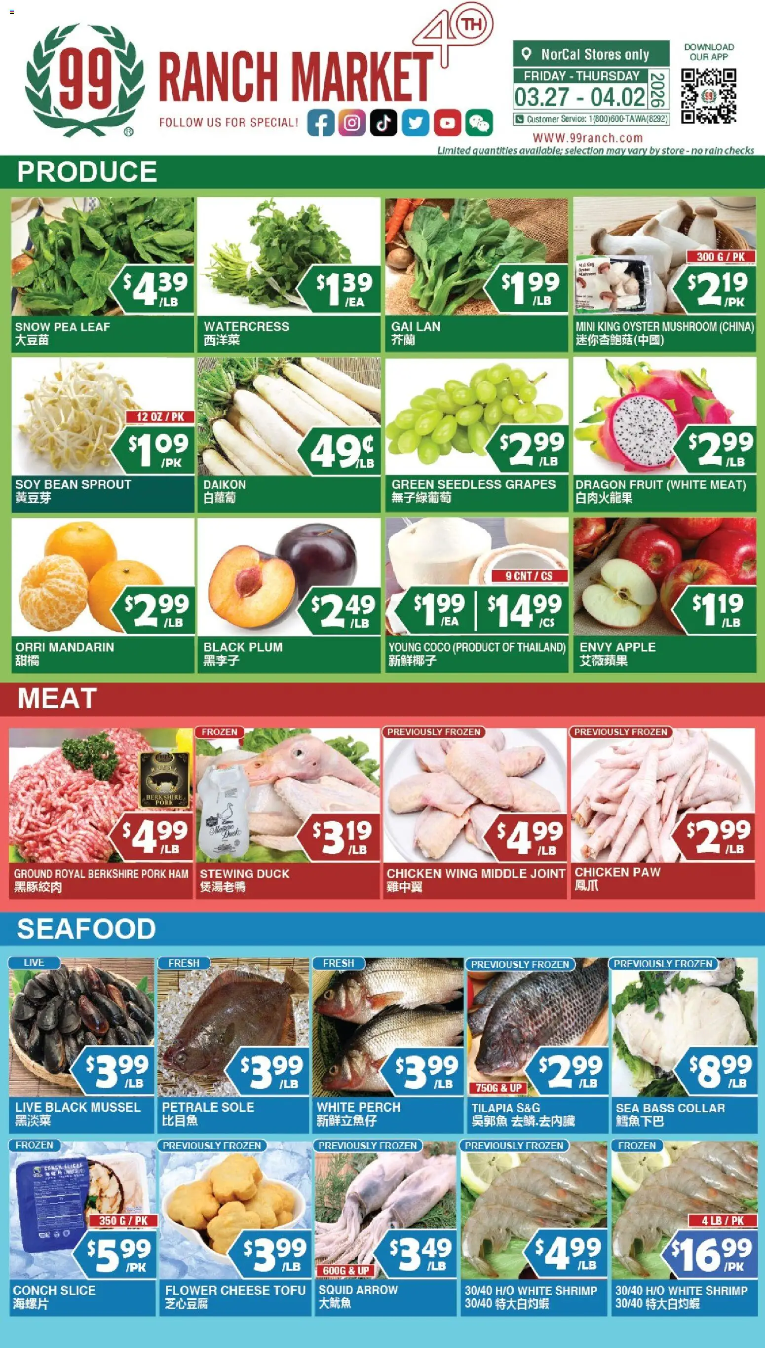 99 Ranch Market Weekly Ad from 03/27/2026 >> Flyer